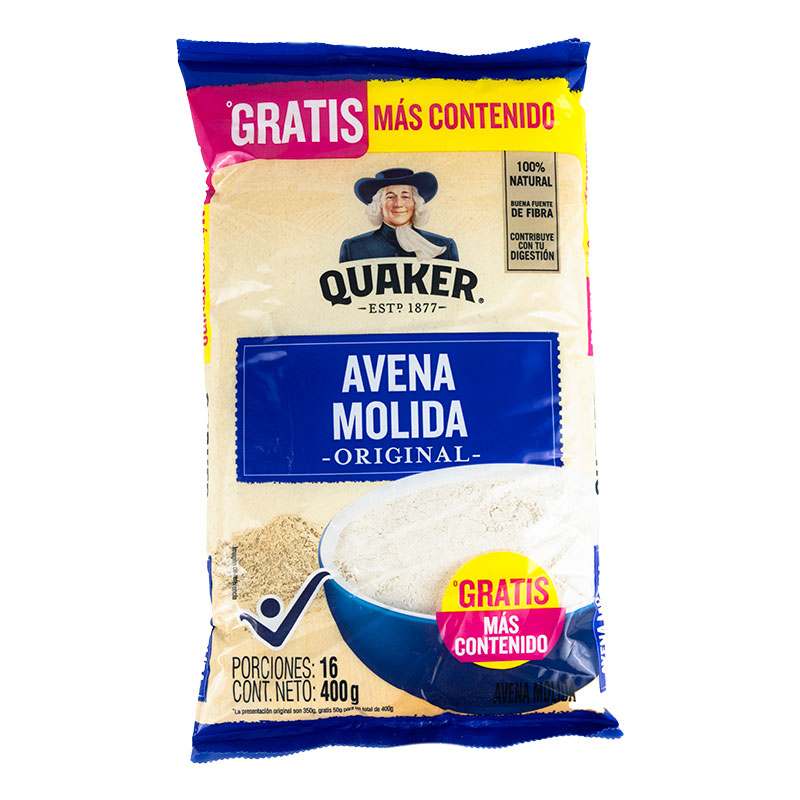 AVENA QUAKER MOLIDA 400 GR – Eqco – Gestión de equipos comerciales